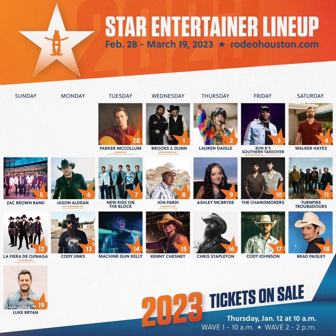 2023 RODEOHOUSTON ENTERTAINER LINEUP - TENN TEXAS