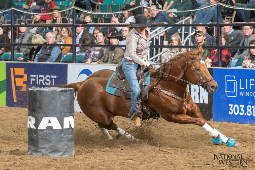 NATIONAL WESTERN STOCK SHOW AND RODEO FAVORITE SETS THE PACE IN BARREL ...