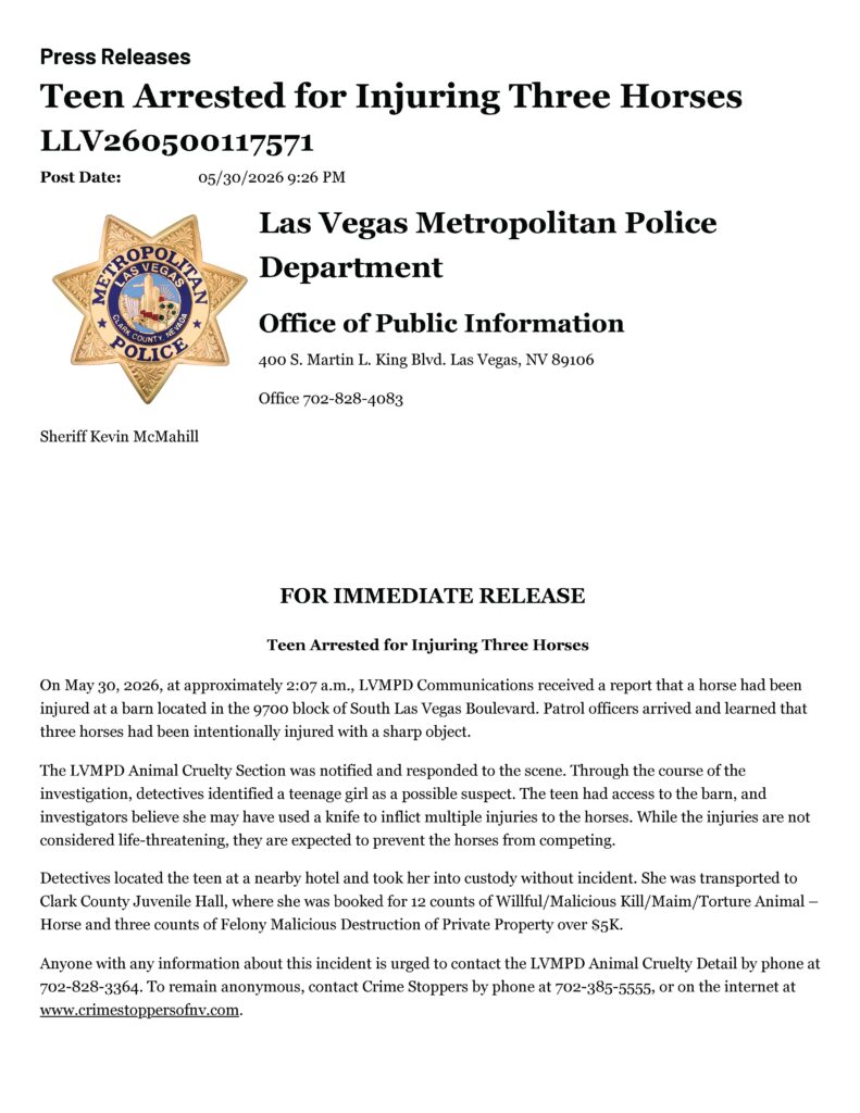NBHA Las Vegas Super Show Incident Under Investigation - TENN TEXAS